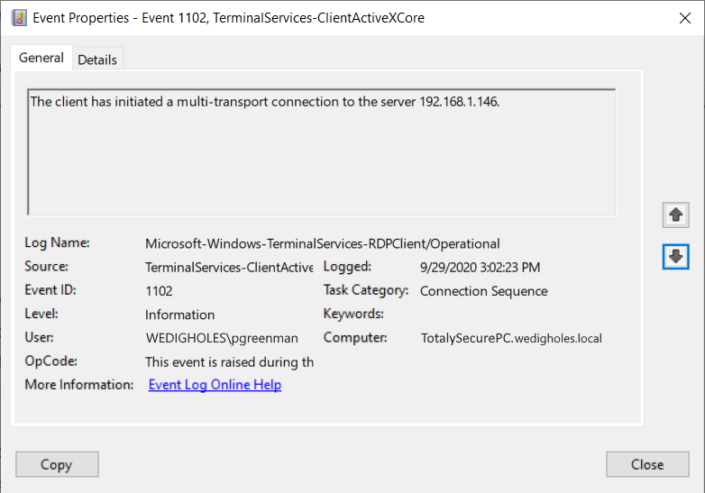 Making Sense of RDP Connection Event Logs | FRSecure