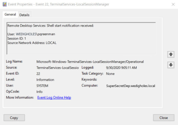 Making Sense of RDP Connection Event Logs | FRSecure